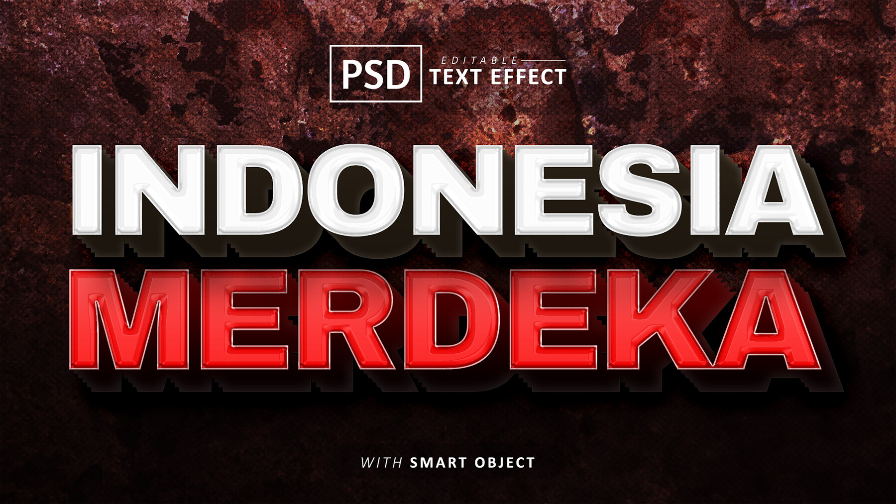 ArtStation - 3D Indonesia merdeka PSD fully editable text effect. Layer ...