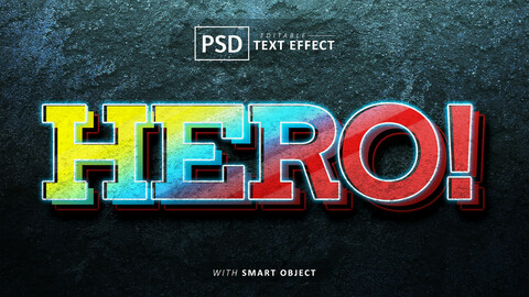 ArtStation - 3D Hero PSD fully editable text effect. Layer style PSD ...