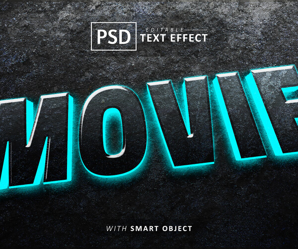 ArtStation - 3D Movie PSD fully editable text effect. Layer style PSD ...
