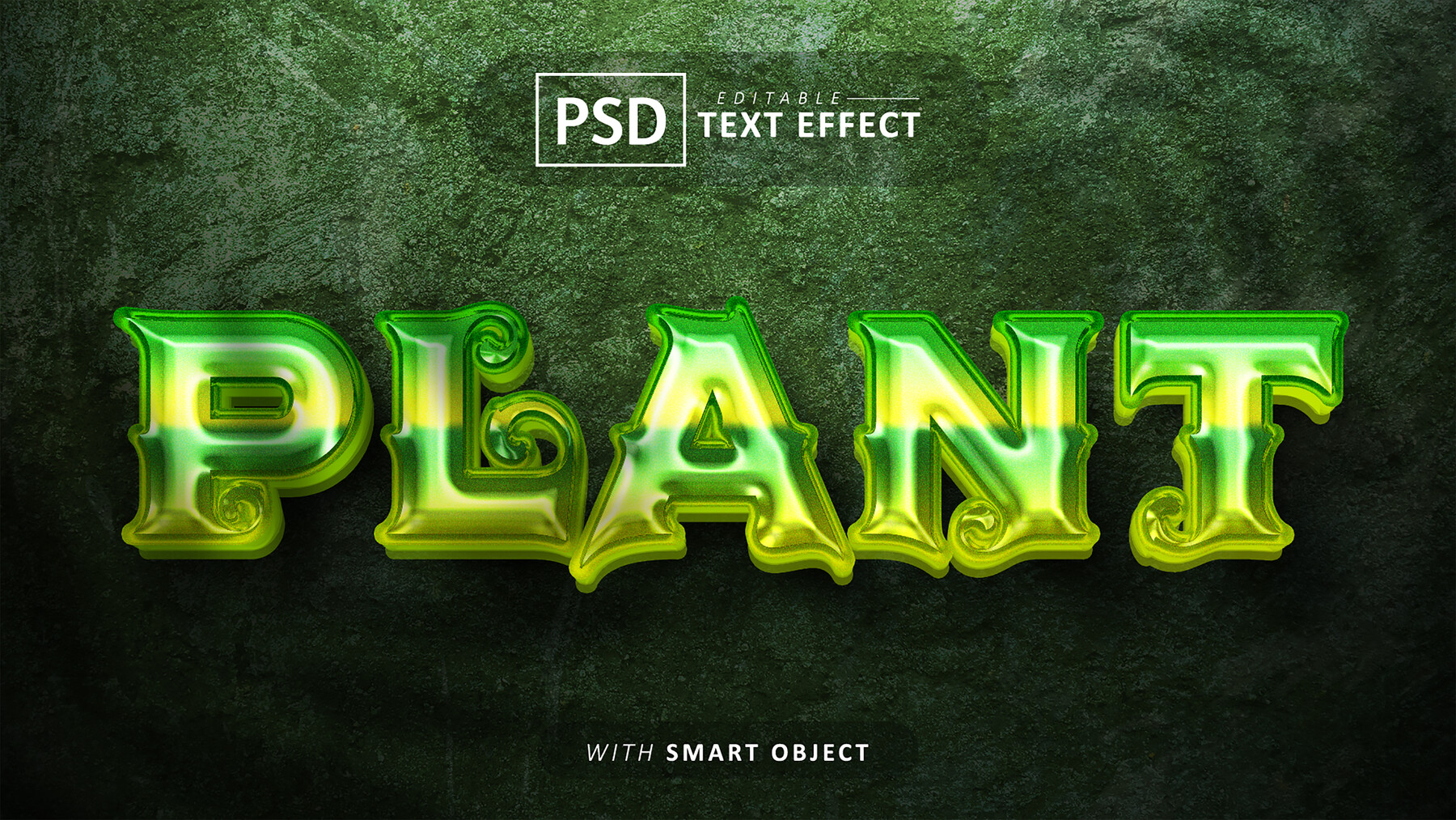 ArtStation - 3D Plant PSD fully editable text effect. Layer style PSD ...