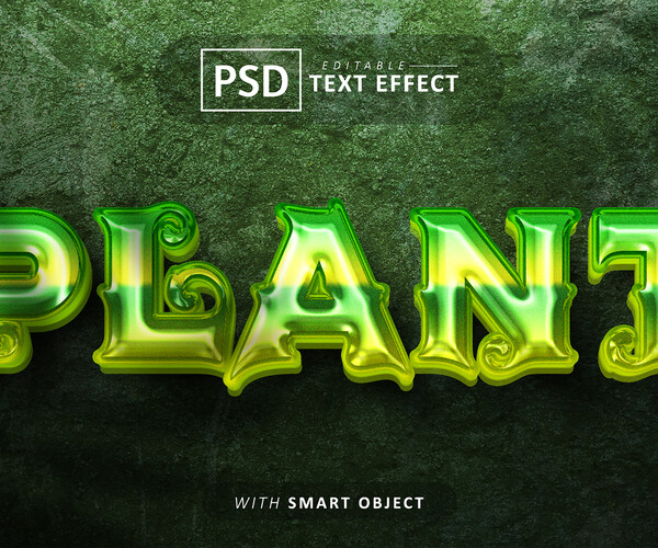 ArtStation - 3D Plant PSD fully editable text effect. Layer style PSD ...