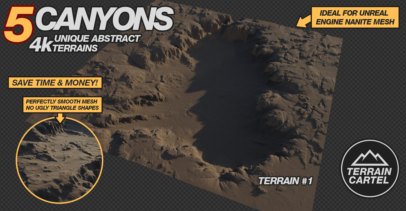 ArtStation - 5 Cinematic Canyon Terrains | Game Assets