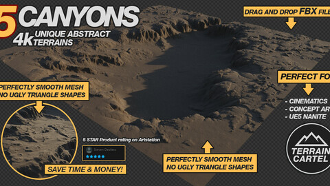 ArtStation - 5 Cinematic Canyon Terrains | Game Assets