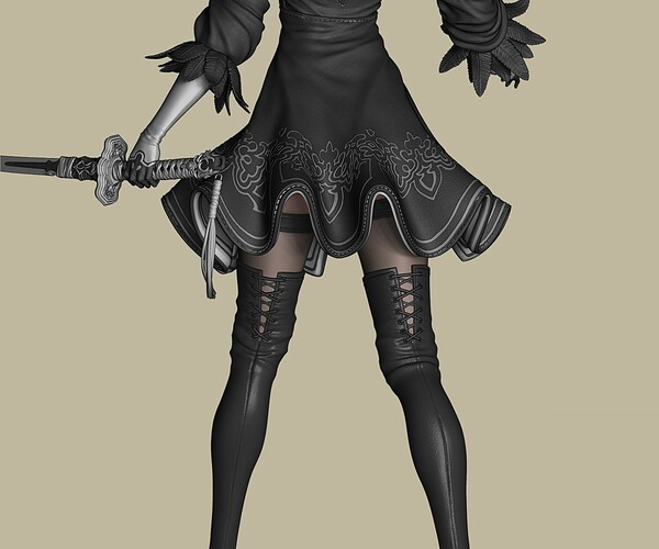 ArtStation - 2B-Nier Automata (YoRHa No.2 Type B) Statue for 3D ...