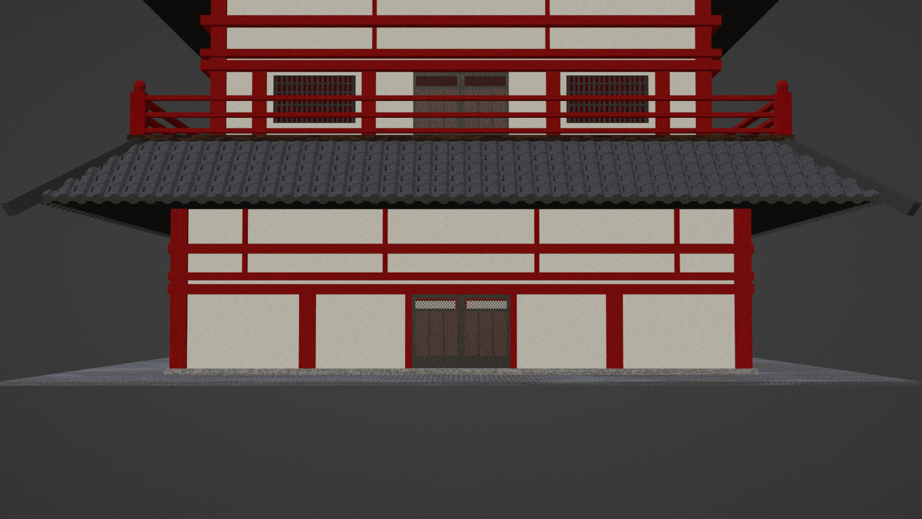 ArtStation - Chinese Two Floors Siheyuan | Game Assets