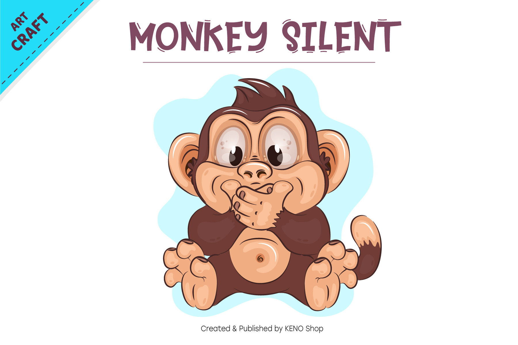 ArtStation - Cartoon Silent Monkey. Crafting, Sublimation. | Artworks