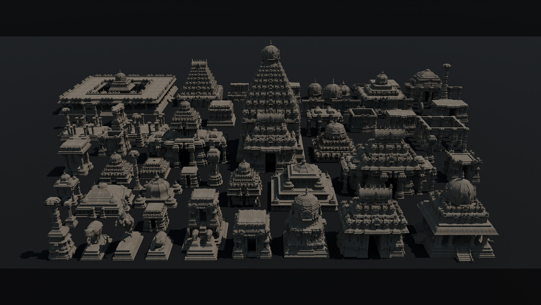 ArtStation - Indian Temple - Kitbash Set | Game Assets