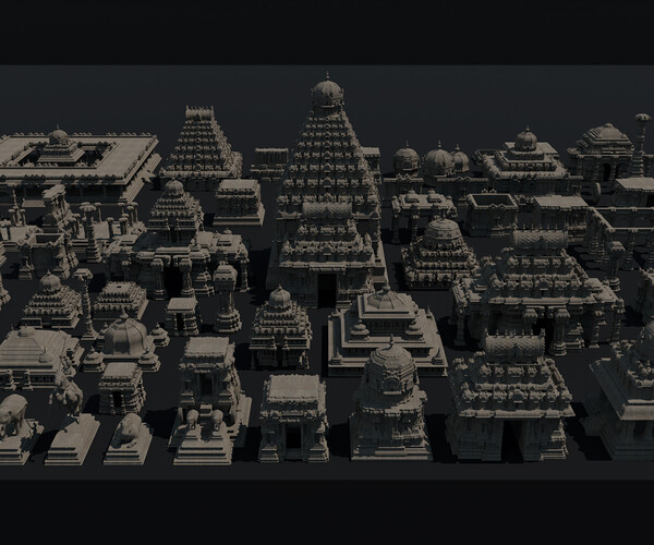 ArtStation - Indian Temple - Kitbash Set | Game Assets