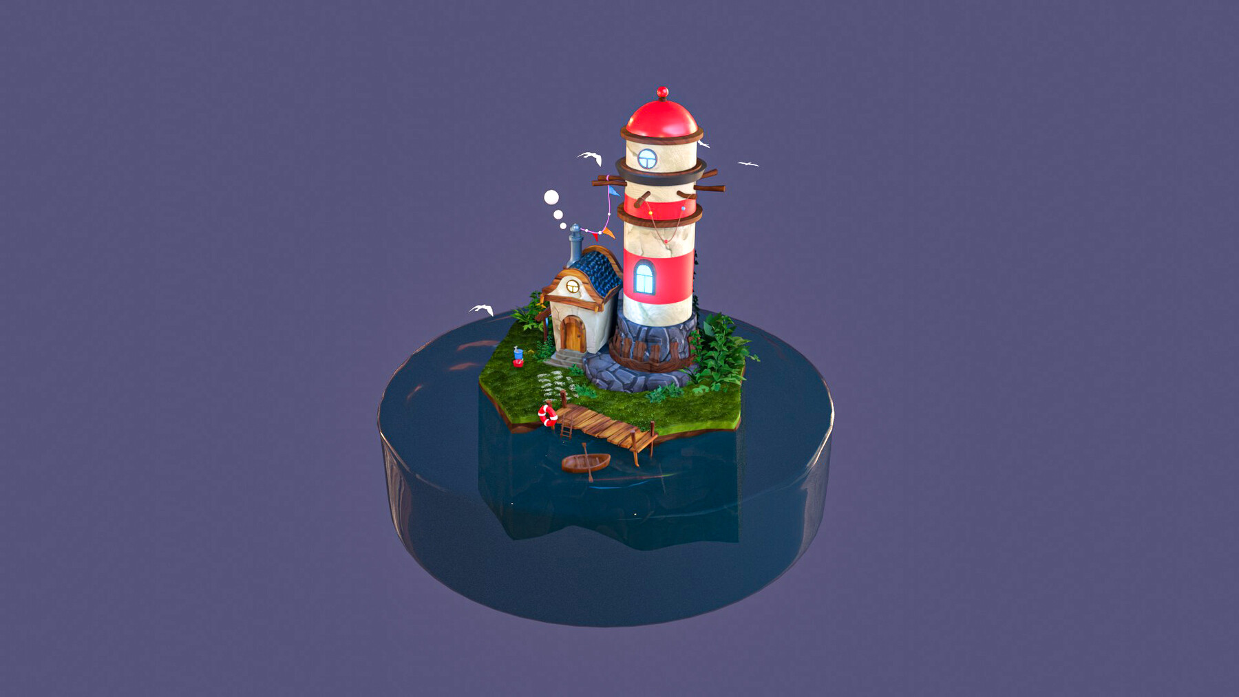 ArtStation - Lighthouse Diorama 3D blender model game asset lowpoly ...