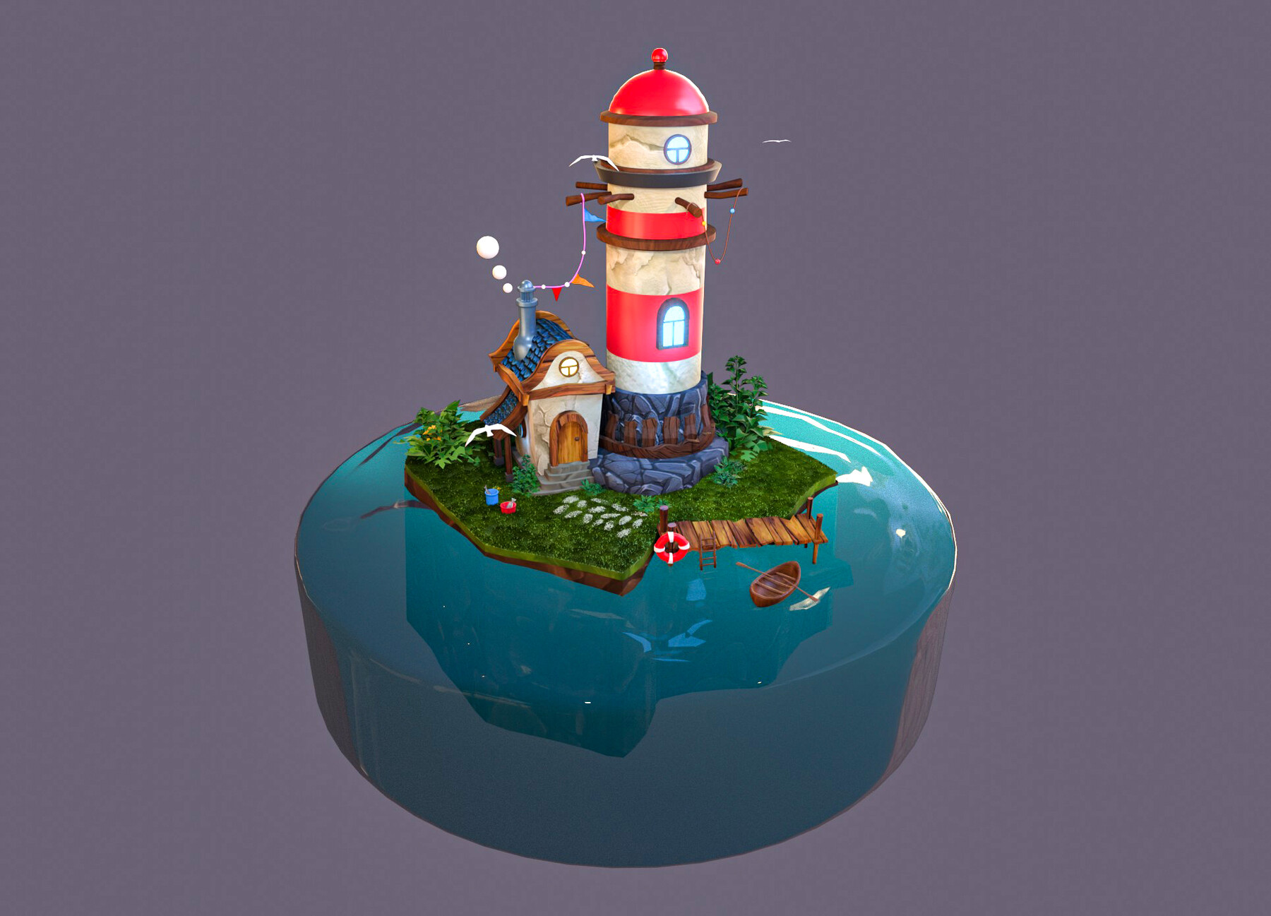 ArtStation - Lighthouse Diorama 3D blender model game asset lowpoly ...