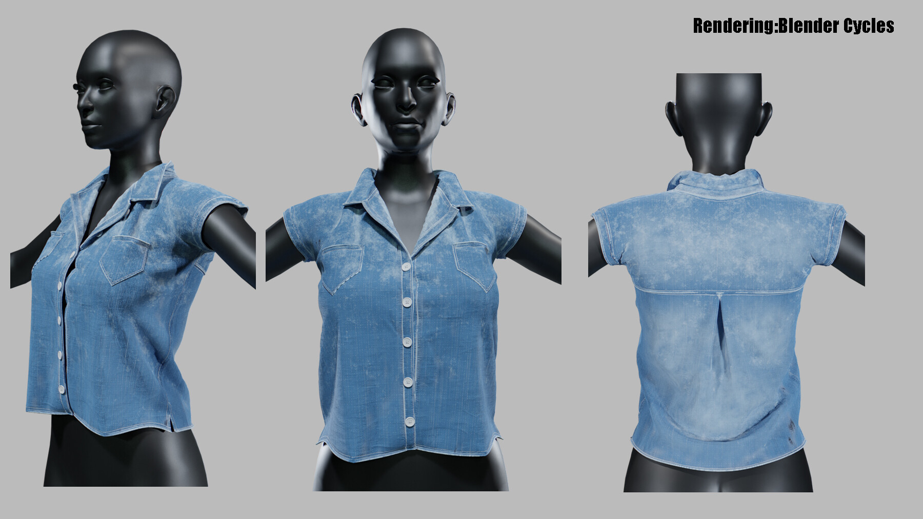 ArtStation - denim shirt-Marvelous designer+Clo3D+Blender(ZPRJ,FBX,OBJ ...