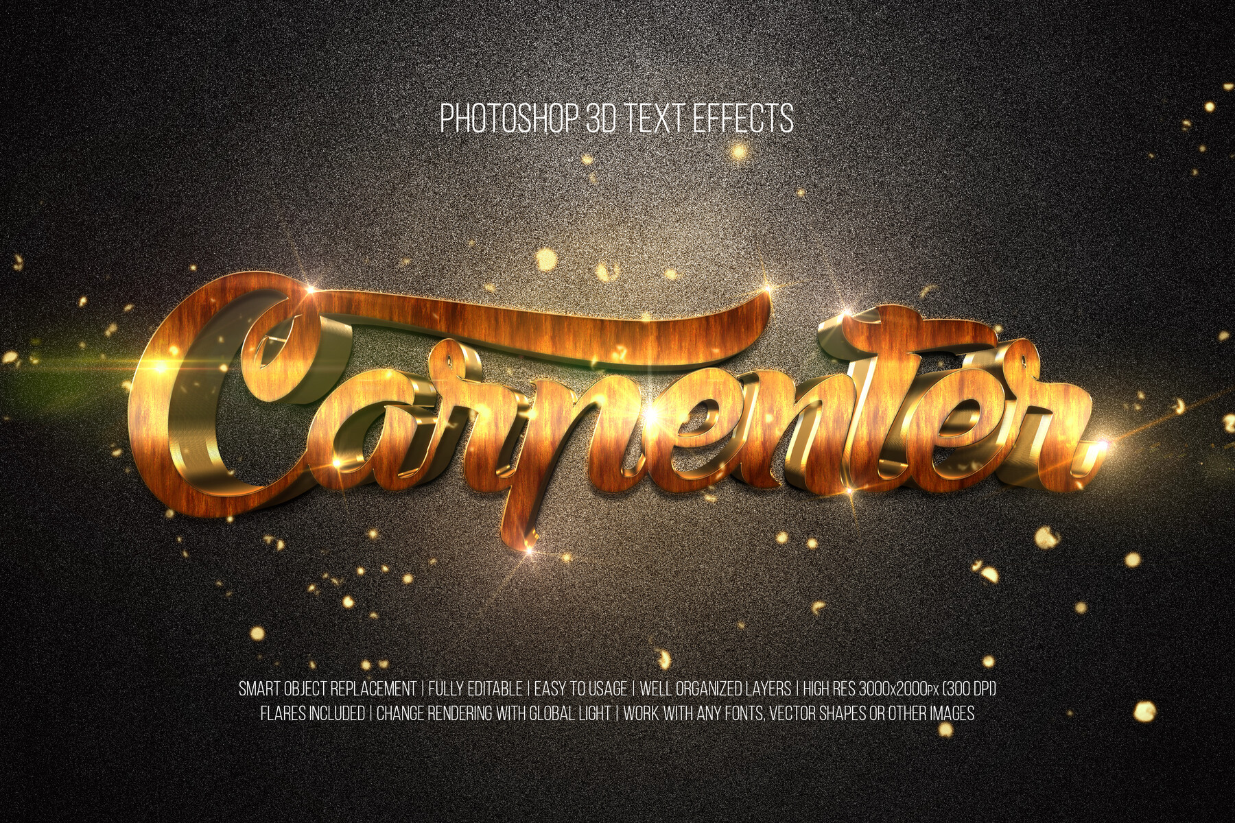 ArtStation - 3D Carpenter PSD fully editable text effect. Layer style ...