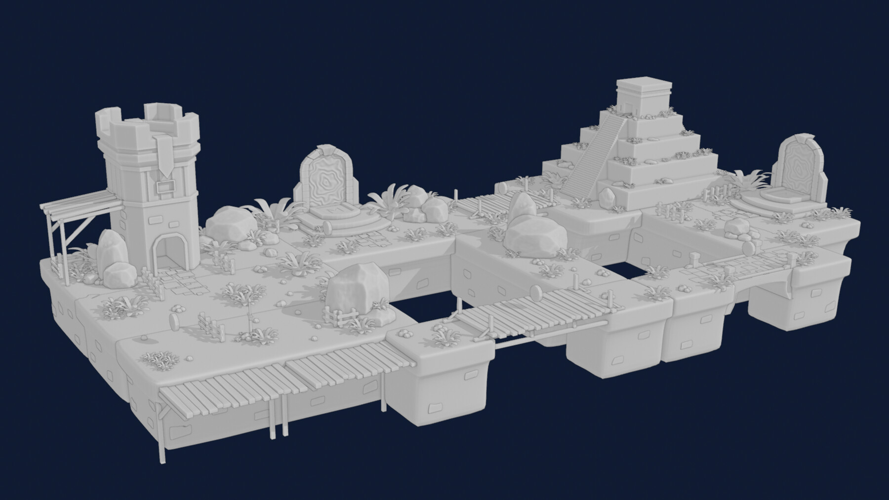 ArtStation - LowPoly Fort | Game Assets