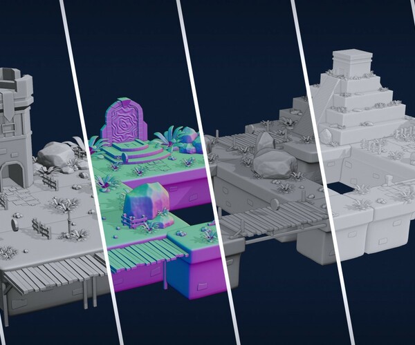ArtStation - LowPoly Fort | Game Assets