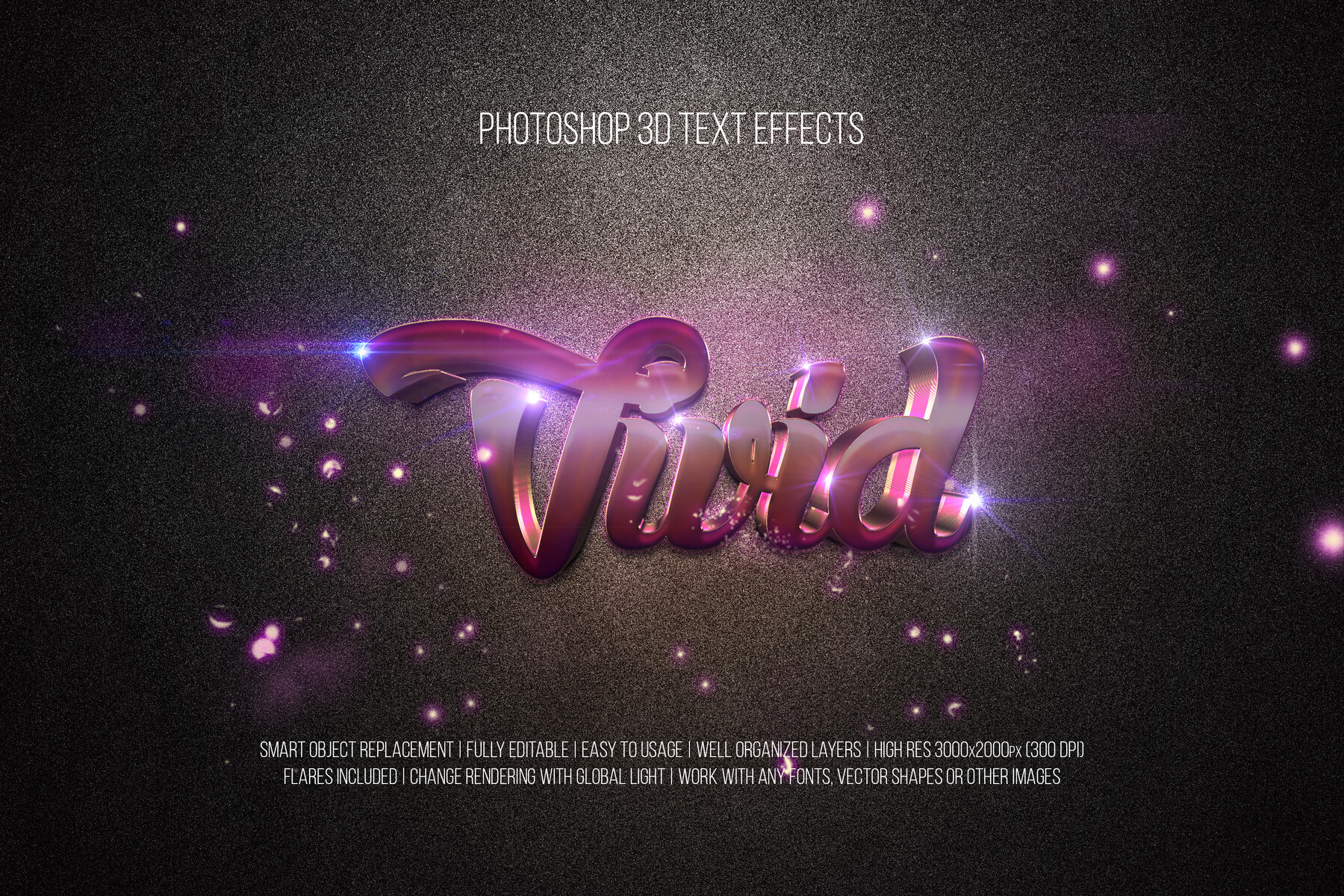 ArtStation - 3D Vivid PSD fully editable text effect. Layer style PSD ...