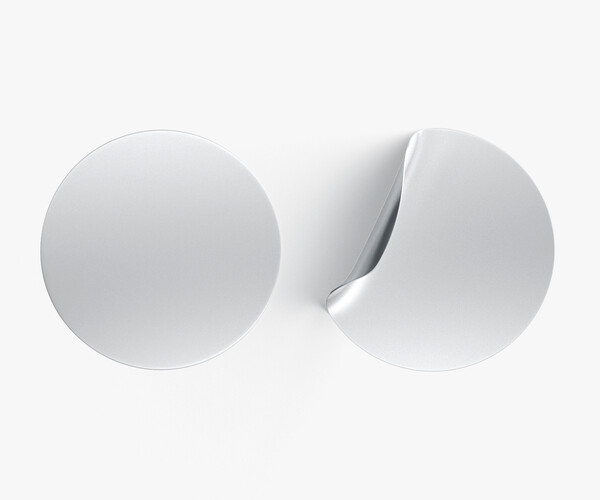 ArtStation - Two Round Stickers - silver smooth and curved sticky ...