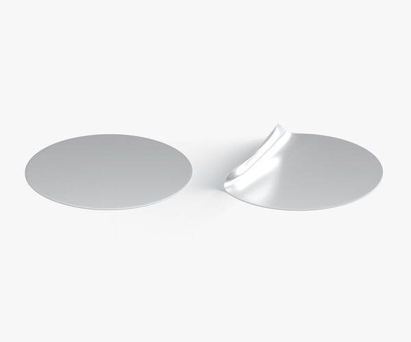 ArtStation - Two Round Stickers - silver smooth and curved sticky ...