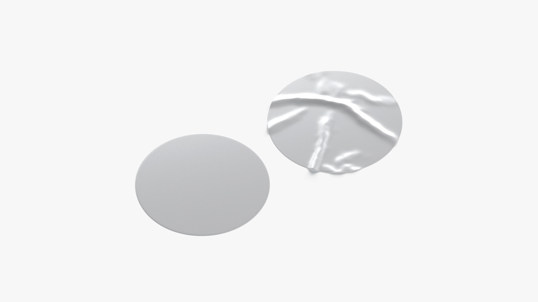 ArtStation - Two Round Stickers - silver flat and crumpled adhesive ...