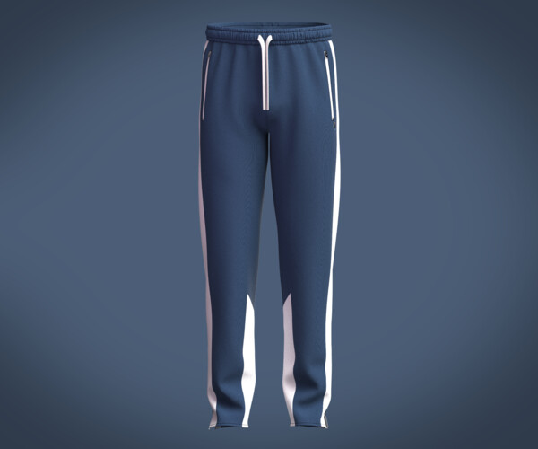 ArtStation - Men's Jogger-Blue and White | Resources