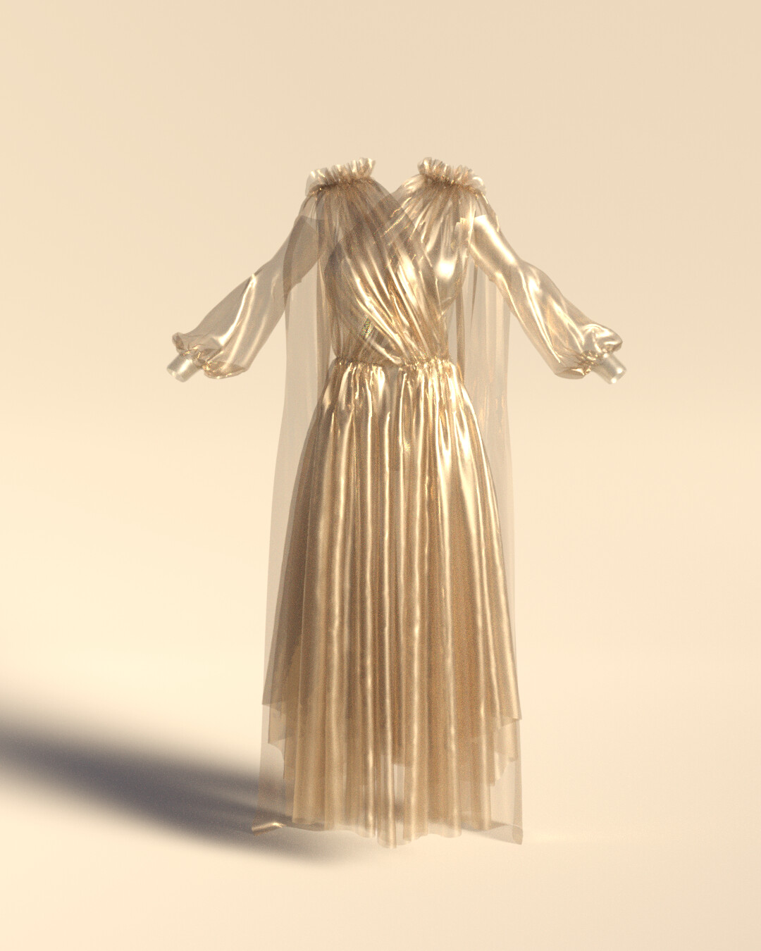 ArtStation - Gold Sheer Dress | Game Assets