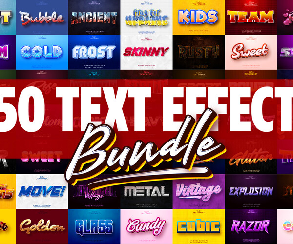 ArtStation - Editable text effect bundle vol.3 | Artworks