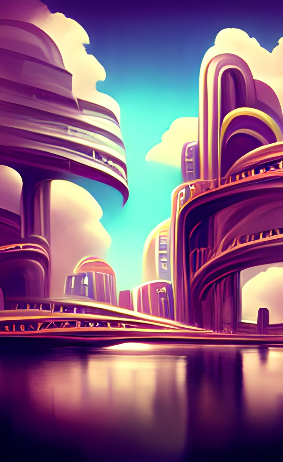 ArtStation - Retro Science Fiction Metro City 750 background | Artworks