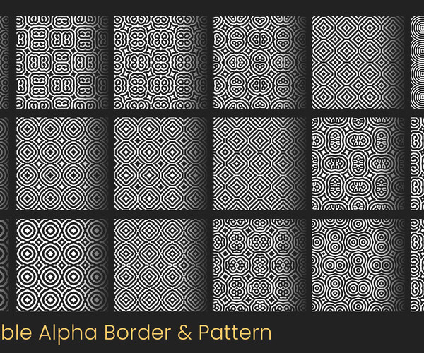 ArtStation - 150 Tileable Alpha Border And Pattern | Brushes