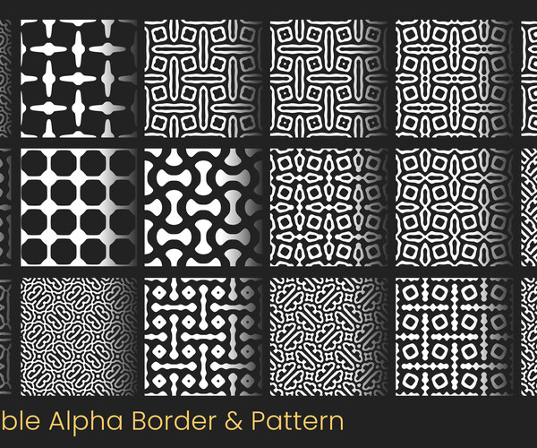 ArtStation - 150 Tileable Alpha Border And Pattern | Brushes