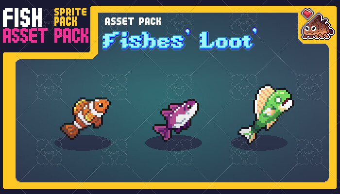 ArtStation - Beowulf's Fish Pixel Art Asset Pack | Game Assets