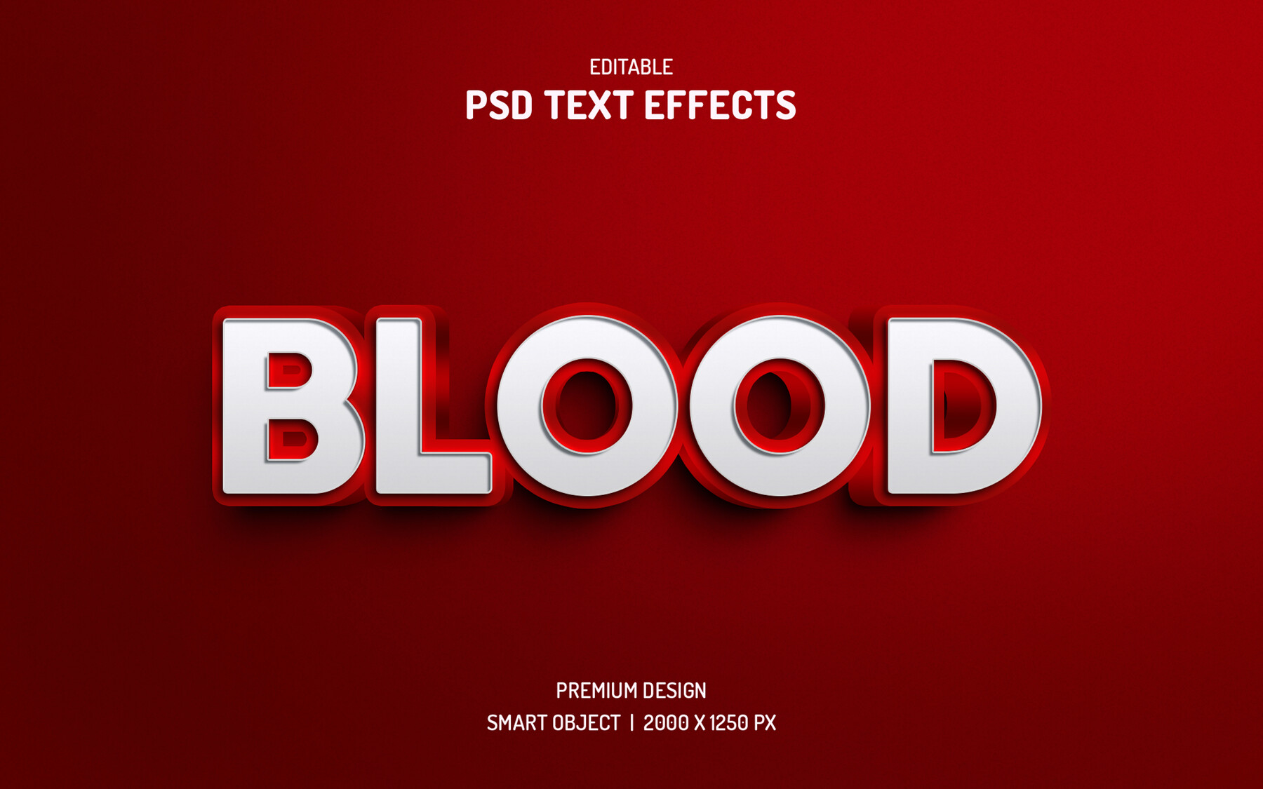 ArtStation - 3D Blood PSD fully editable text effect. Layer style PSD ...