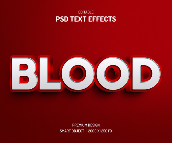 ArtStation - 3D Blood PSD fully editable text effect. Layer style PSD ...