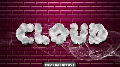 ArtStation - 3D Cloud PSD fully editable text effect. Layer style PSD ...