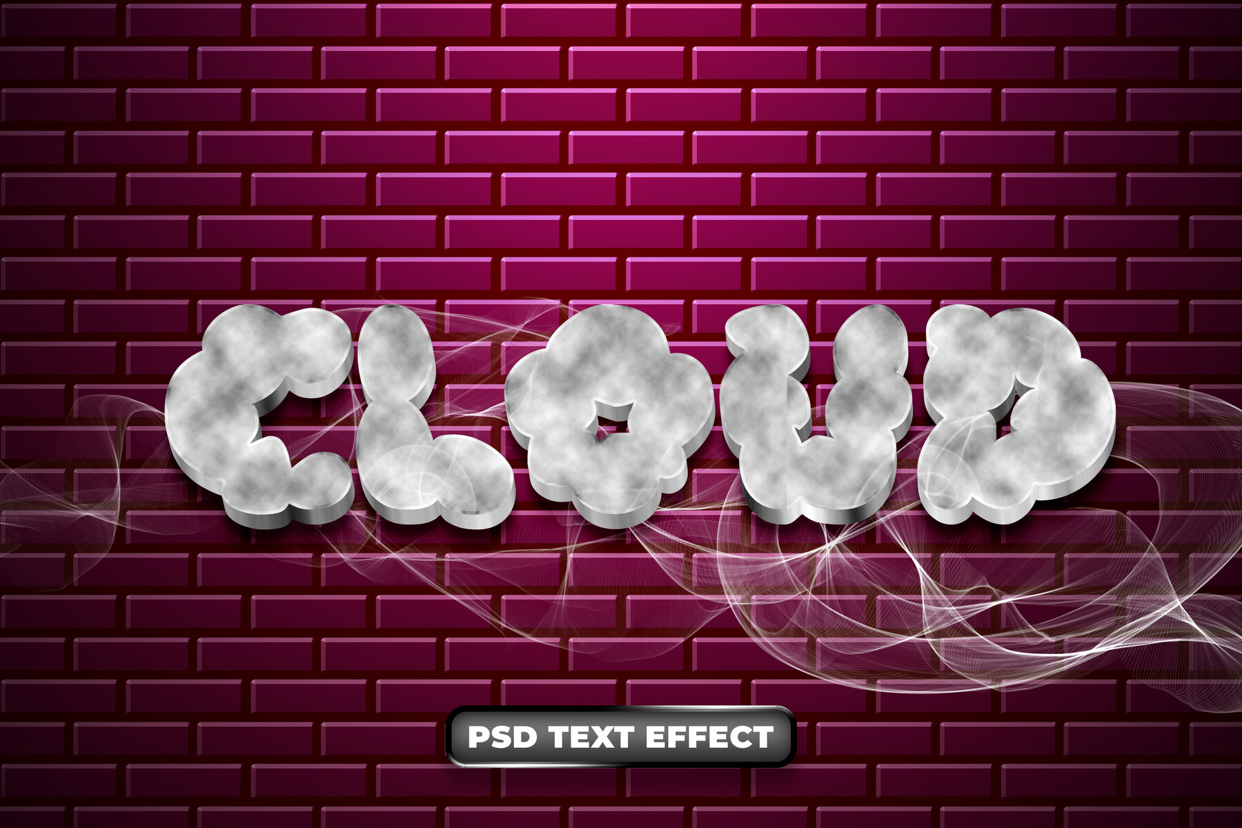ArtStation - 3D Cloud PSD fully editable text effect. Layer style PSD ...