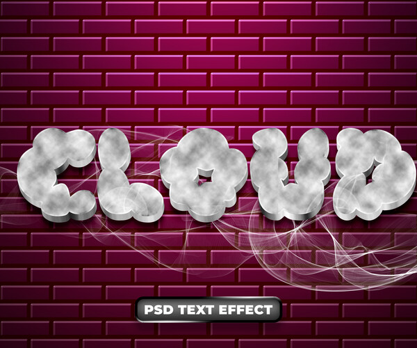 ArtStation - 3D Cloud PSD fully editable text effect. Layer style PSD ...
