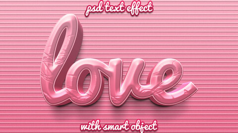 ArtStation - 3D Love PSD fully editable text effect. Layer style PSD ...