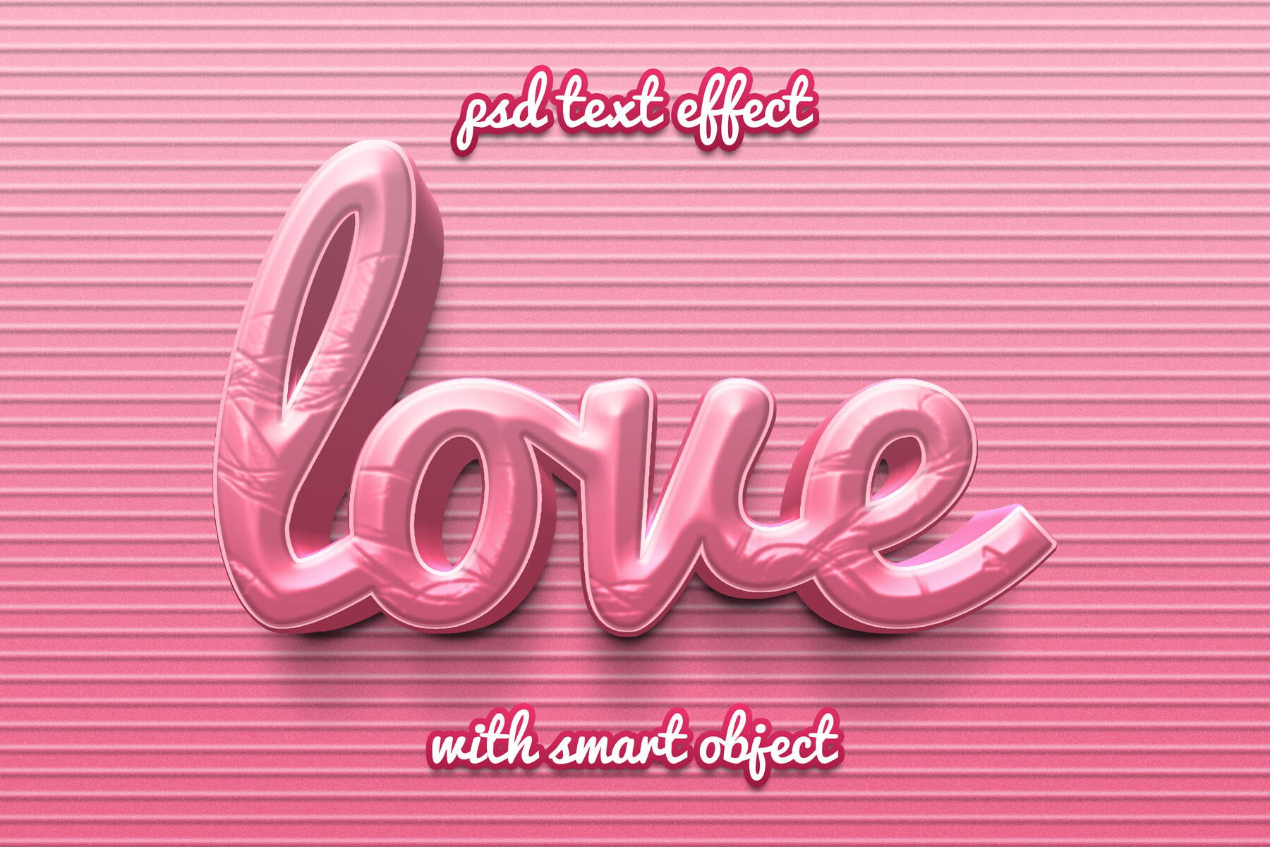 ArtStation - 3D Love PSD fully editable text effect. Layer style PSD ...