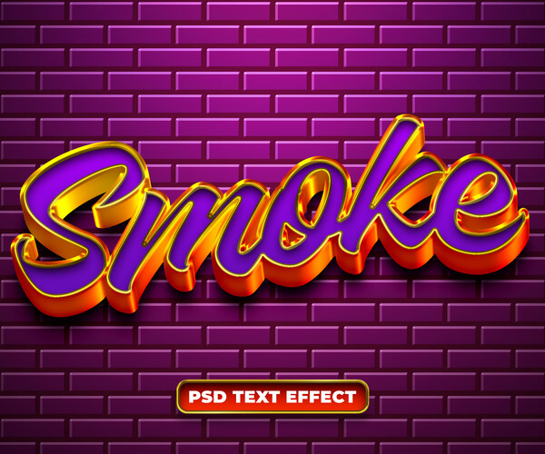 ArtStation - 3D Smoke PSD fully editable text effect. Layer style PSD ...