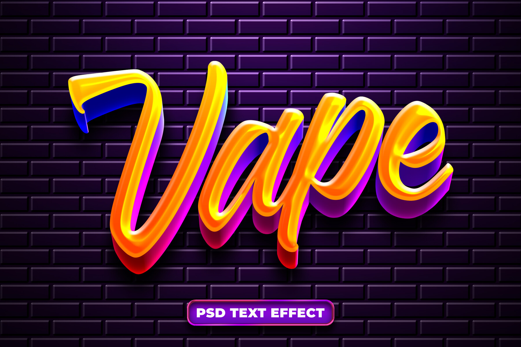 ArtStation - 3D Vape PSD fully editable text effect. Layer style PSD ...