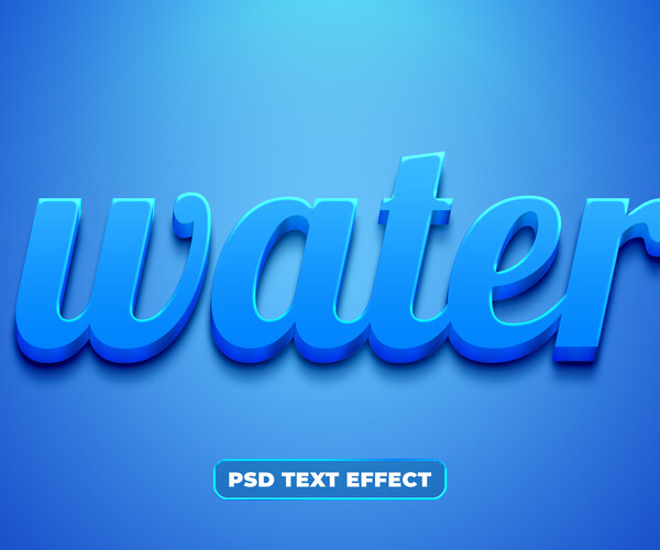 ArtStation - 3D Water PSD fully editable text effect. Layer style PSD ...
