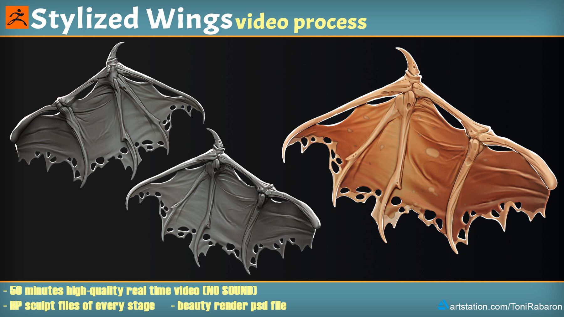 ArtStation - Stylized Wings Video Process | Tutorials