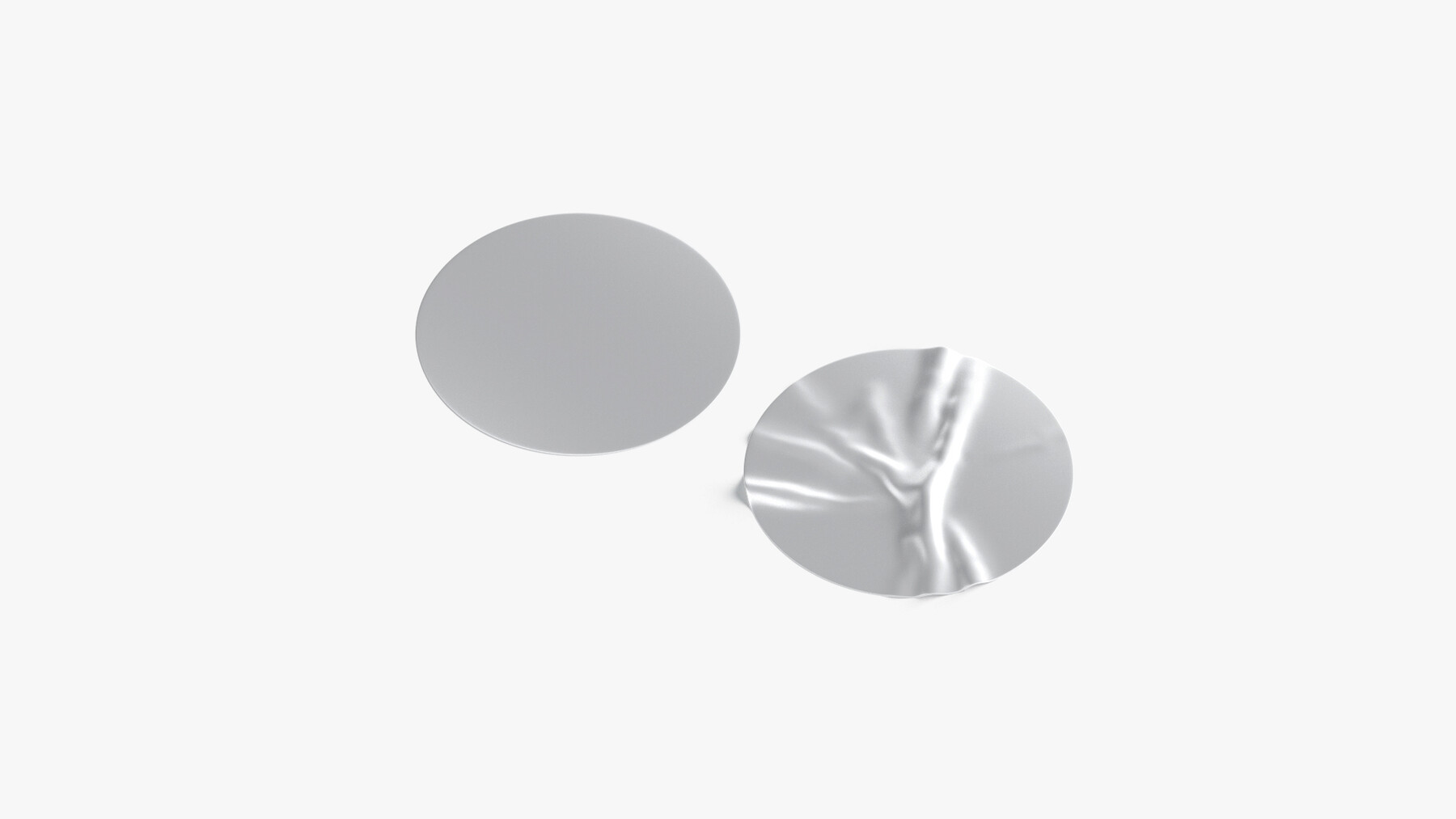 ArtStation - Two Round Stickers - silver smooth and rugose glued label ...