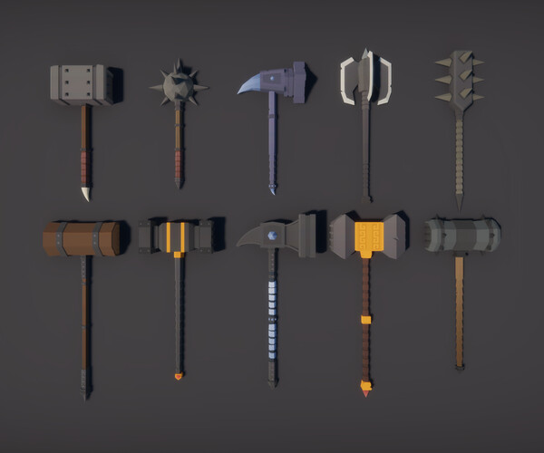 ArtStation - Low Poly RPG Fantasy Weapons - Asset for Unity 3D | Game ...
