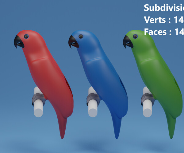 ArtStation - Cartoon Cute Bird Parrot 3D model | Resources