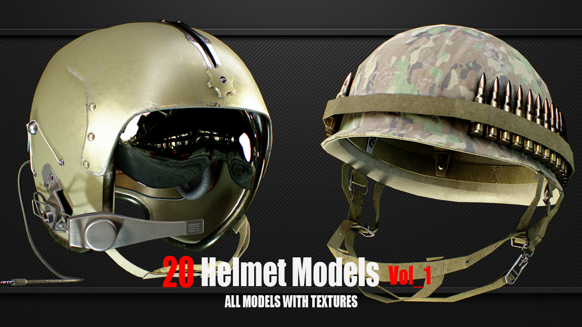ArtStation - 20 Helmet Models with Textures vol1( ready for Game ...