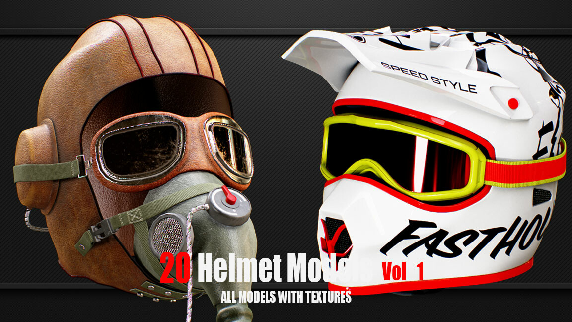 ArtStation - 20 Helmet Models with Textures vol1( ready for Game ...