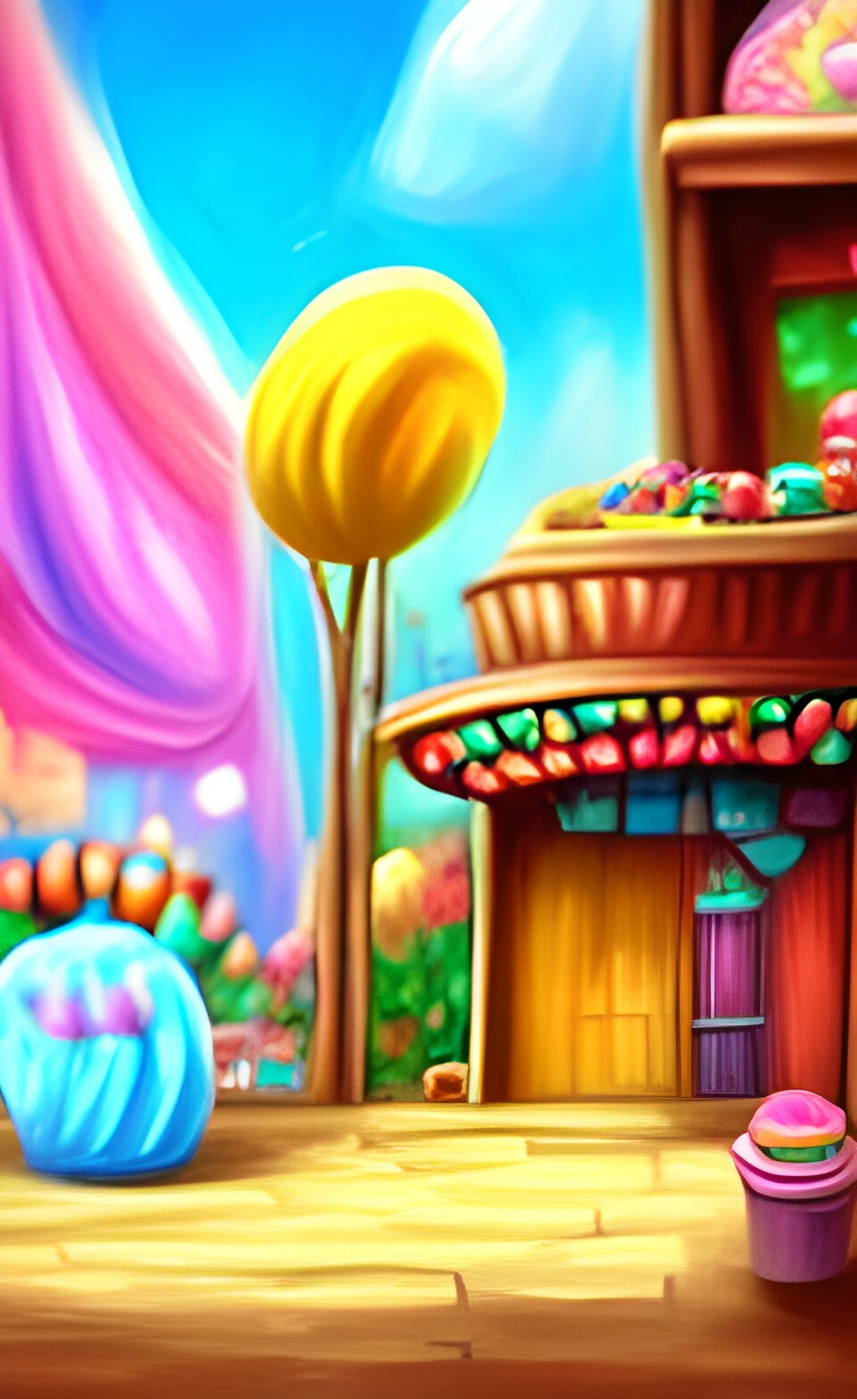 ArtStation - Candy dreamscape city painting digital illustration | Artworks