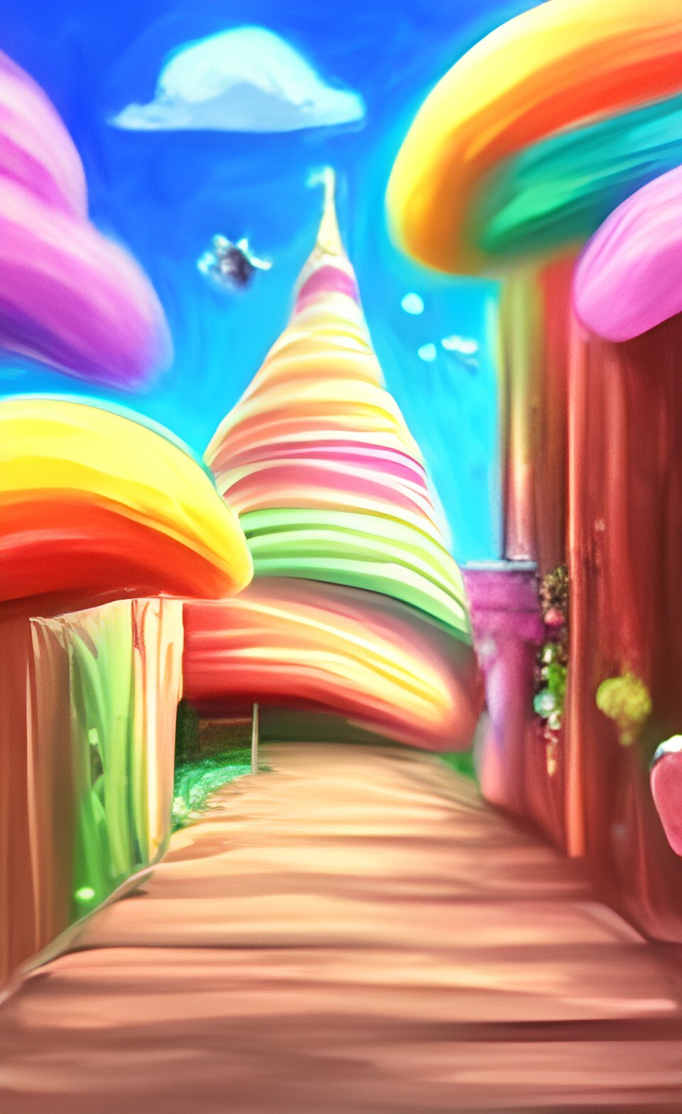 ArtStation - Candy dreamscape city painting digital illustration | Artworks