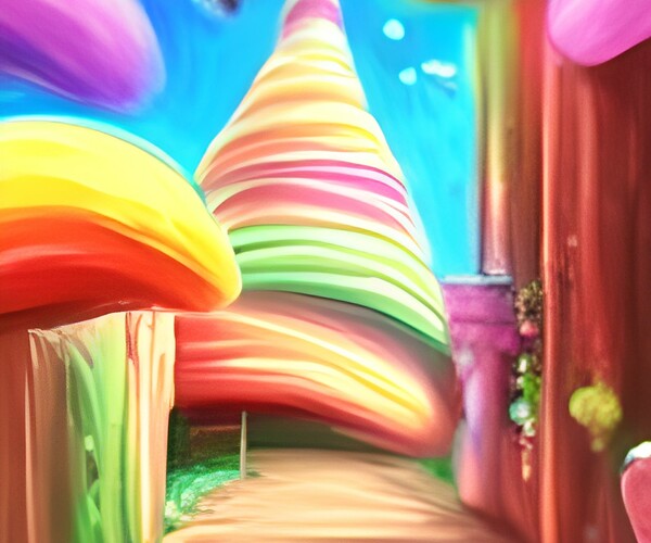 ArtStation - Candy dreamscape city painting digital illustration | Artworks
