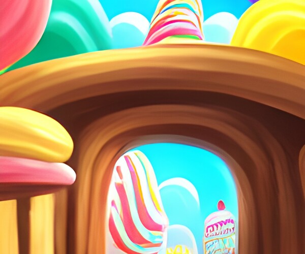 ArtStation - Candy dreamscape city painting digital illustration | Artworks