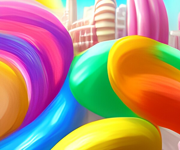 ArtStation - Candy dreamscape city painting digital illustration | Artworks